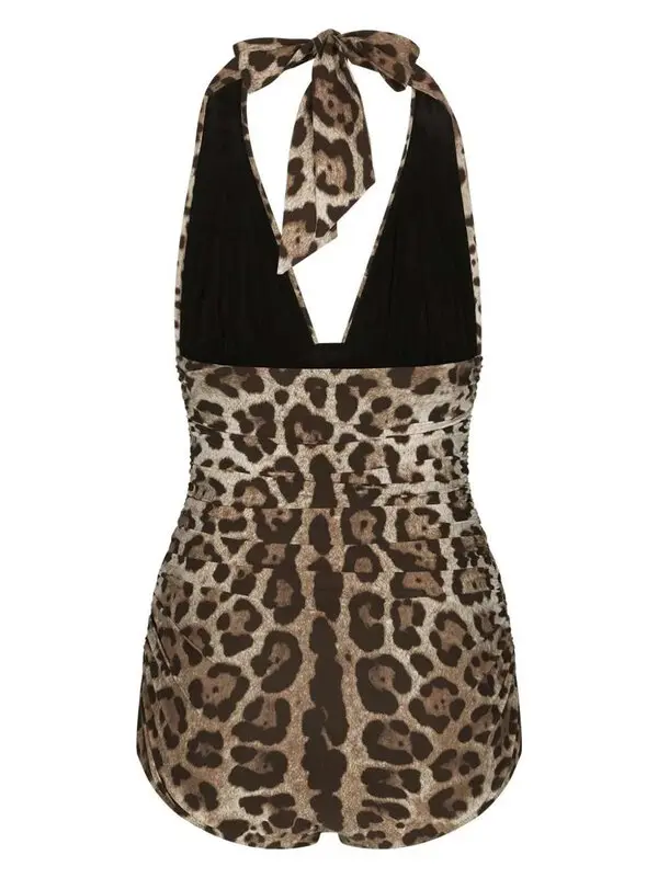 Dolce & Gabbana Printed Halterneck One-piece Swimsuit - Multi