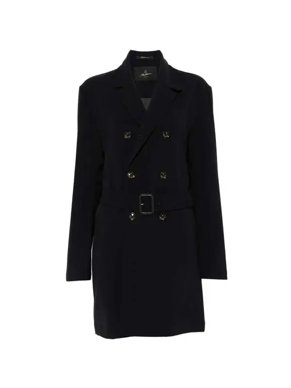 LARDINI Double-breasted Coat With Belt - Blue