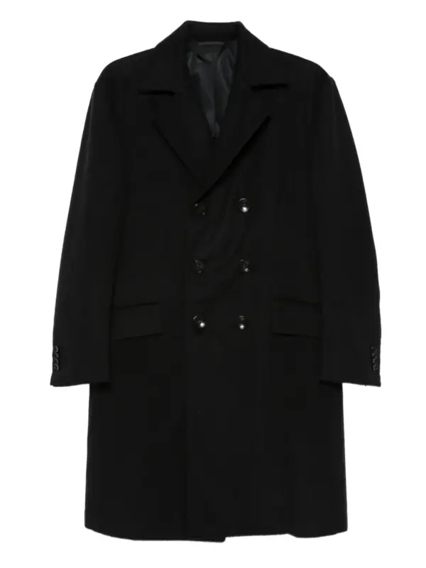 LARDINI Double-breasted Coat - Black