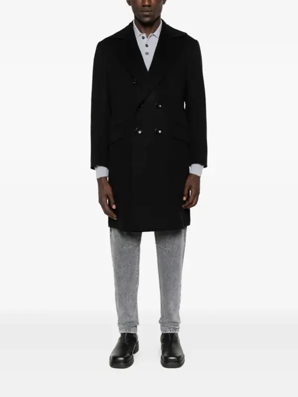LARDINI Double-breasted Coat - Black
