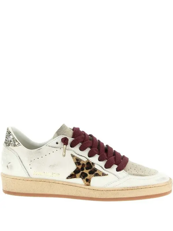 GOLDEN GOOSE Leather Sneakers With Star Appliqu - White