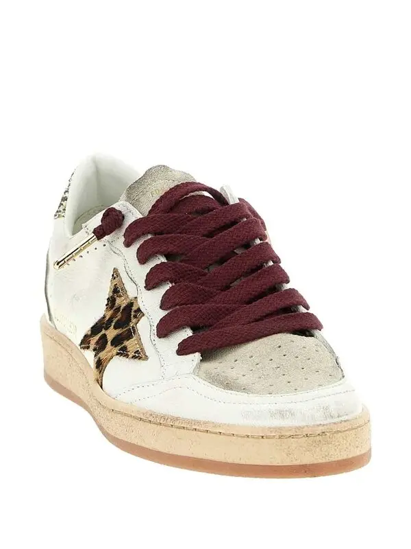 GOLDEN GOOSE Leather Sneakers With Star Appliqu