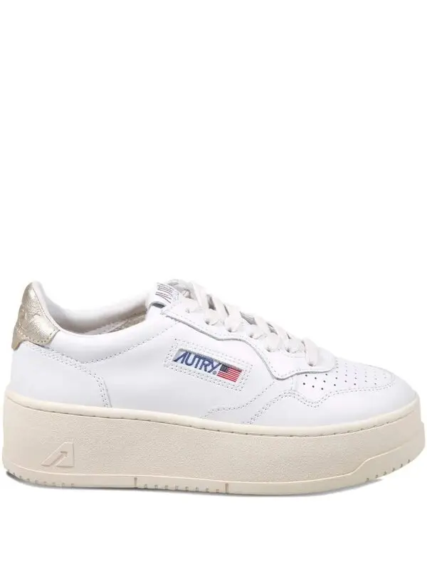 AUTRY Logo-patch Platform Sneakers - White