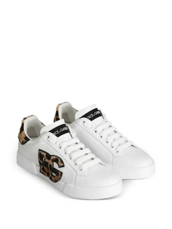 Dolce & Gabbana Leopard Print Sneakers - White