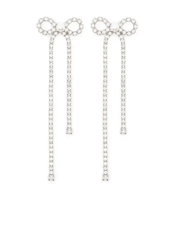 SELF-PORTRAIT Crystal Drop Earrings - Metallic