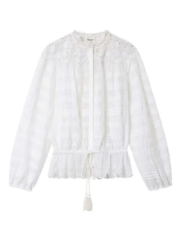 MARANT ETOILE Polly Blouse With Embroidery - White