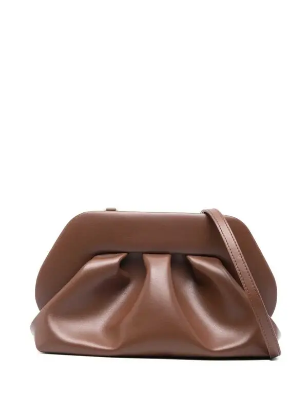 THEMOIRE Bios Medium Clutch With Gathering - Brown