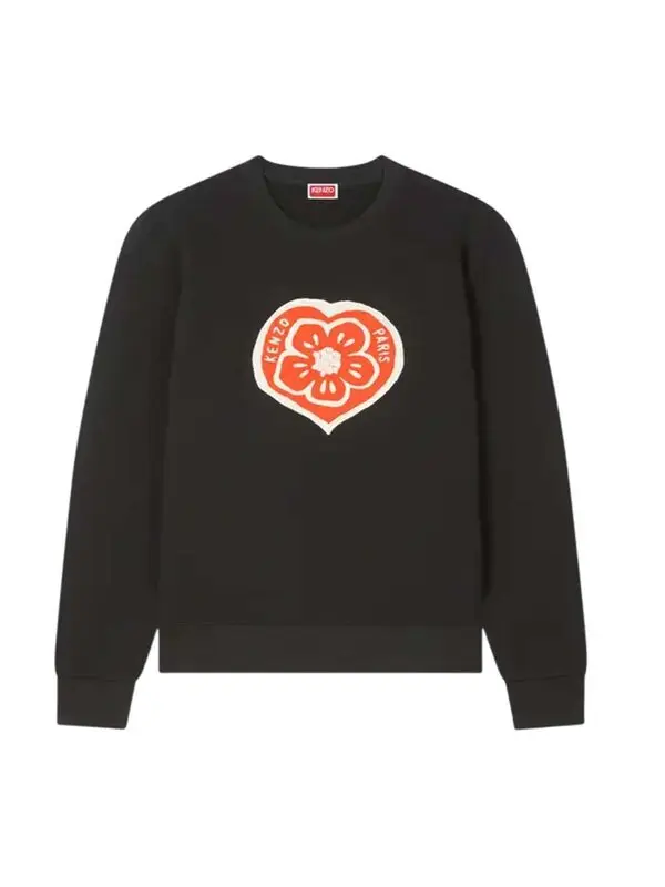 Kenzo Boke Heart Cotton Sweatshirt - Black