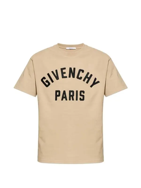 Givenchy Logo Lace Sleeve T-shirt - Brown
