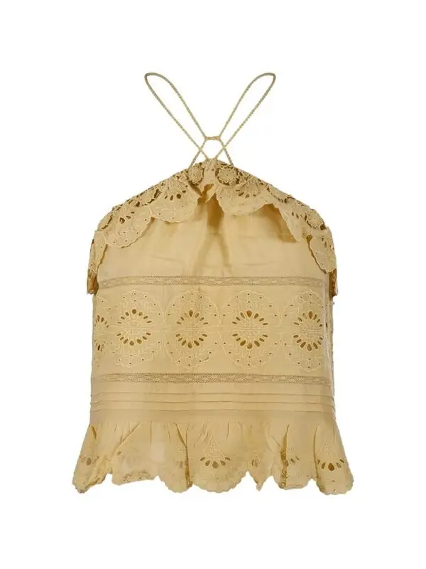 MAISON MARGIELA Ruffled Top - Brown