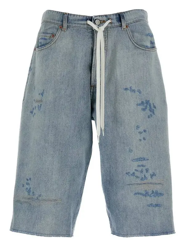 MAISON MARGIELA Bermuda Shorts With Logo - Blue