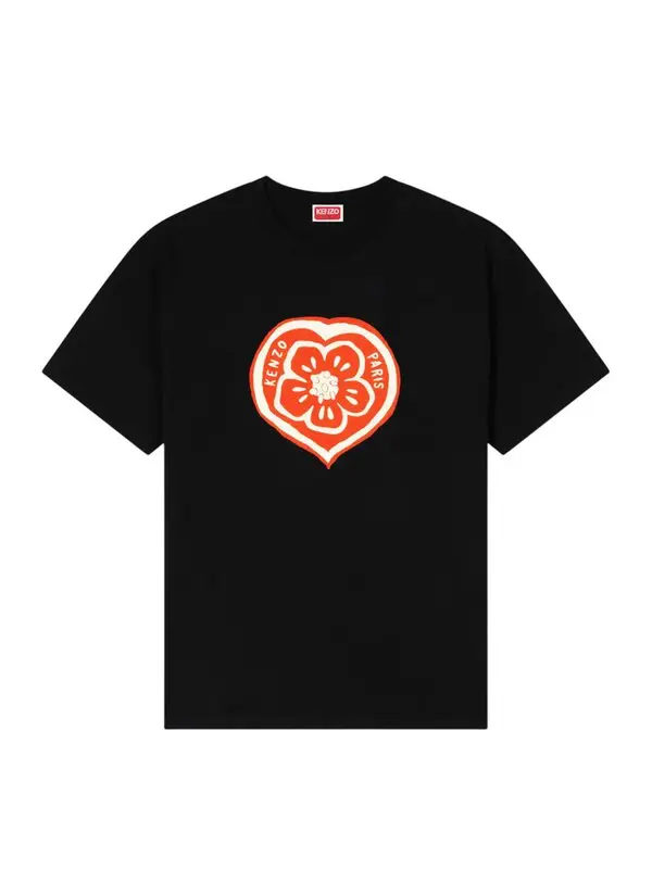 Kenzo Loose-fitting Cotton T-shirt " Boke Heart - Black