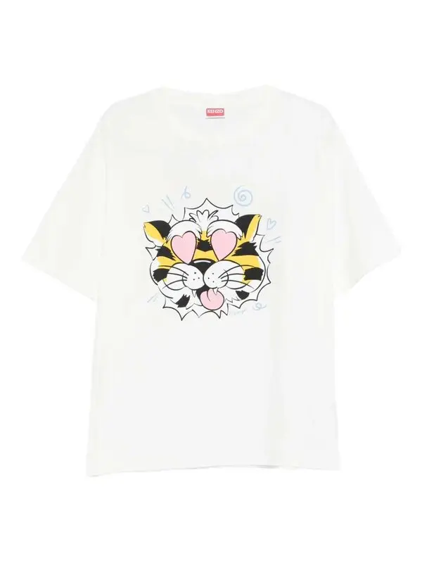 Kenzo Tiger Print T-shirt - White