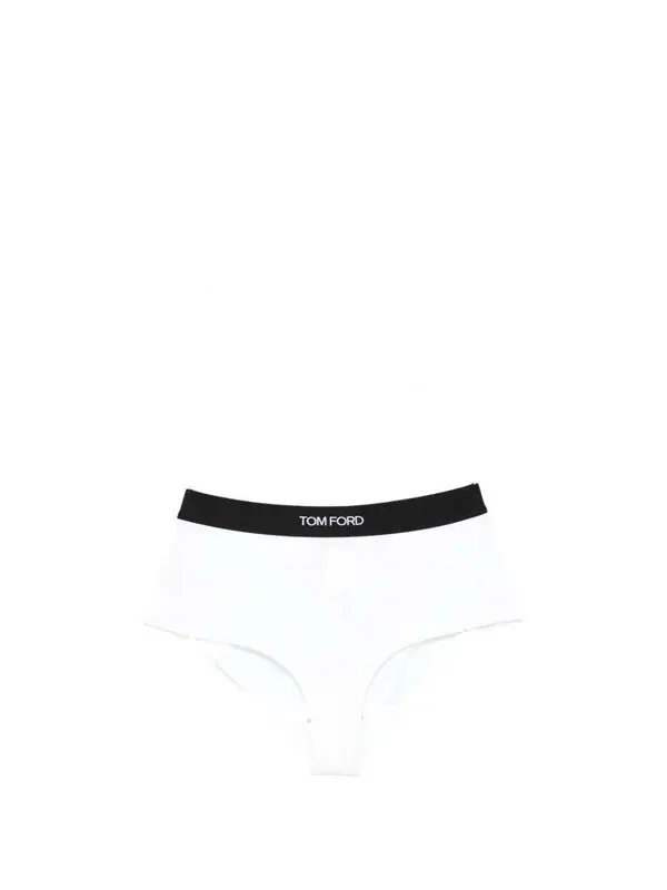 TOM FORD Briefs With Logo Waistband - White