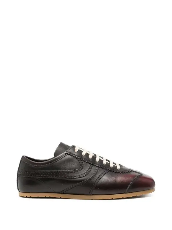 AUTRY Open" Sneakers With Perforated Toe - Brown