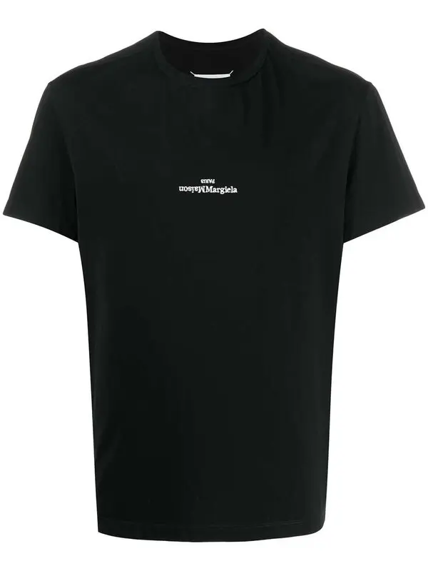 MAISON MARGIELA T-shirt With Embroidery - Black