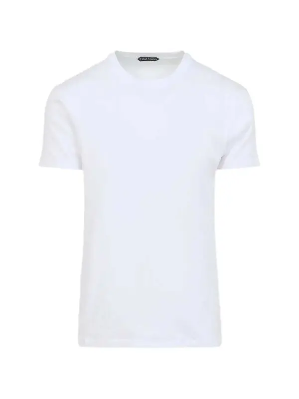 TOM FORD Crew-neck, Short-sleeved T-shirt - White