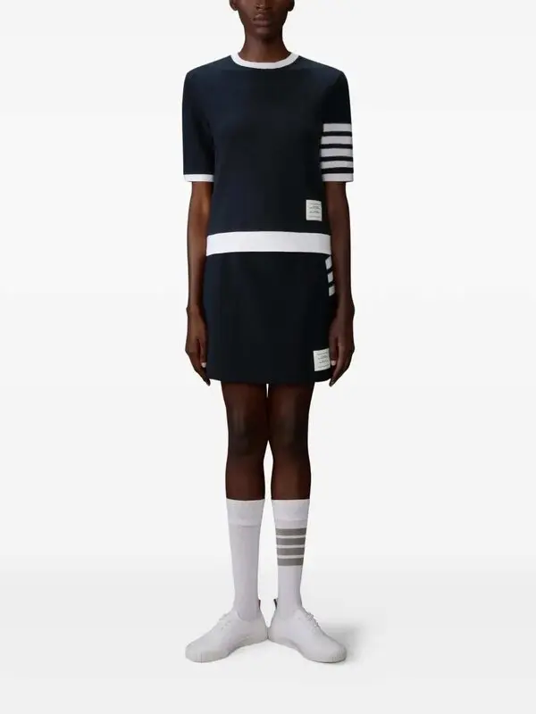 Thom Browne Mini Skirt With Four-stripe Detail