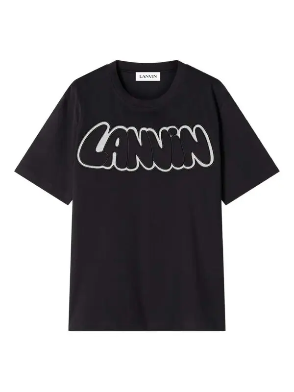 LANVIN T-shirt With Applique - Black