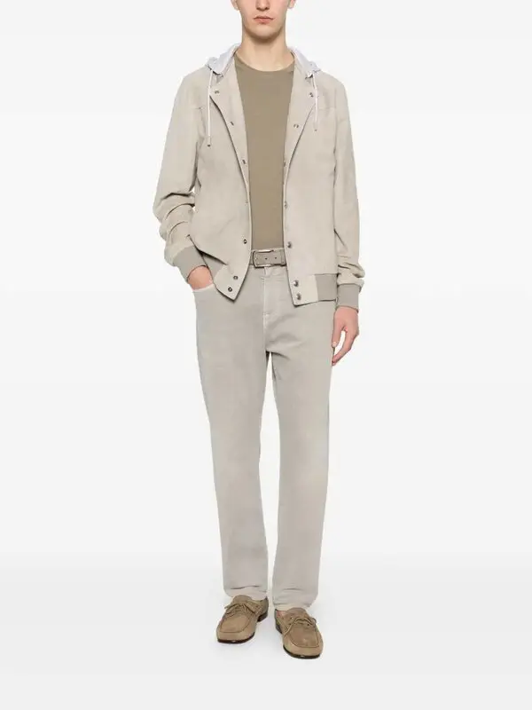 Eleventy Hooded Suede Jacket