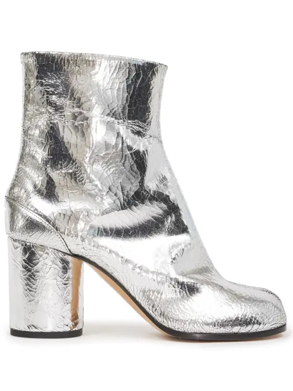 MAISON MARGIELA Tabi 80mm Ankle Boots - Metallic