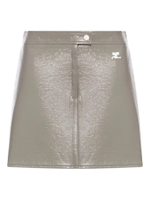 COURREGES Miniskirt With Logo - Brown