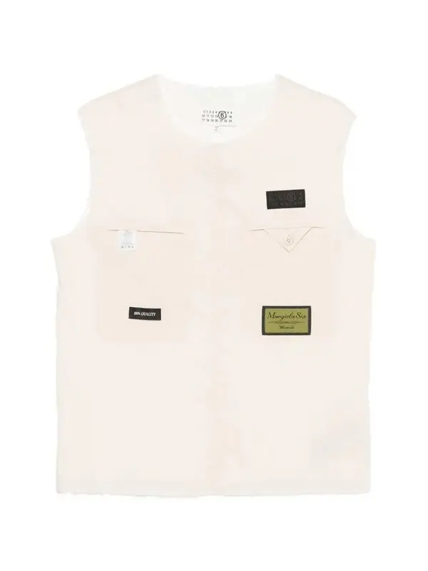 MAISON MARGIELA Vest With Logo Patch - White
