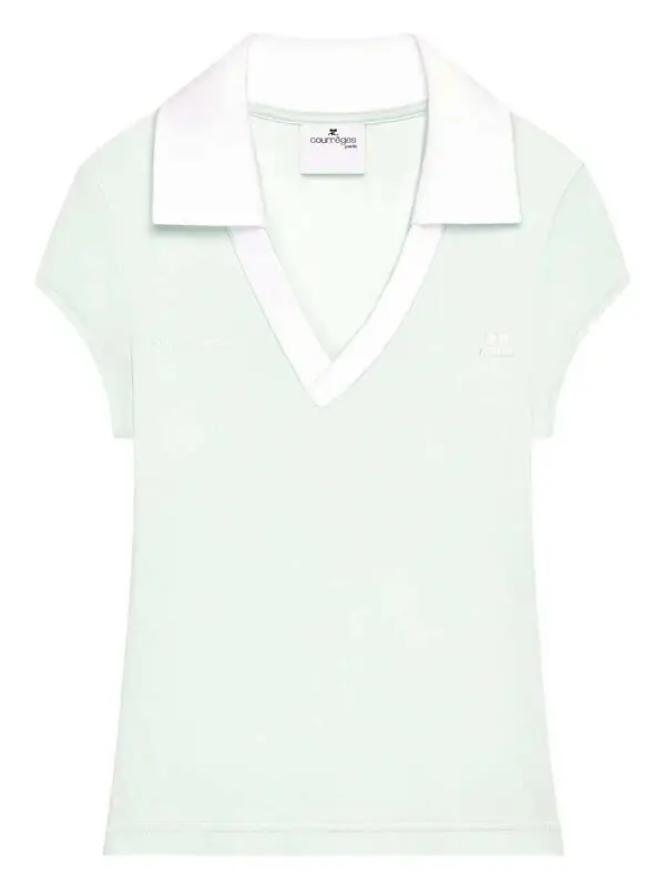 COURREGES V-neck T-shirt - Green