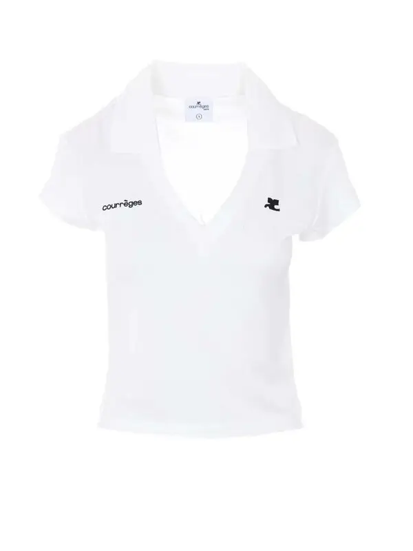 Brunello Cucinelli Courreges V-neck T-shirt - White