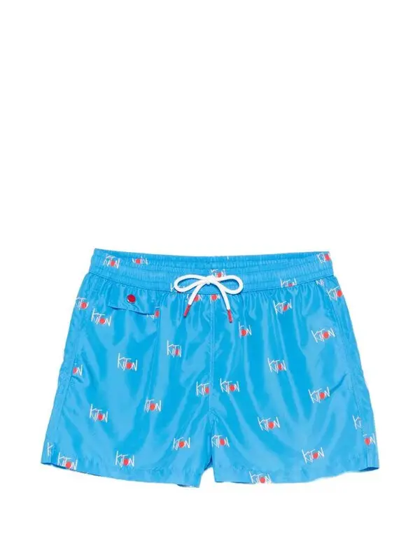 Kiton Swim Shorts With Logo Print