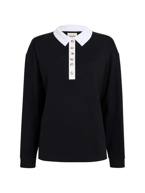 Khaite Faithful Button-up Polo - Black