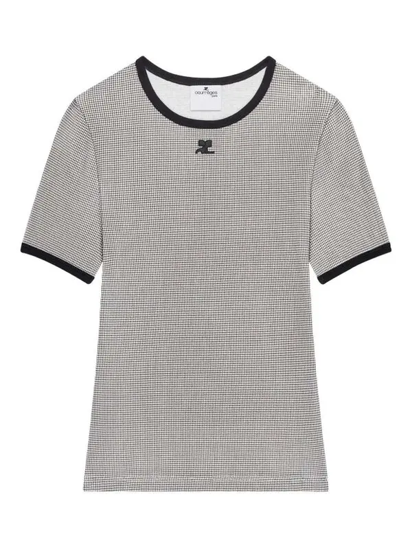 COURREGES Houndstooth T-shirt - Grey