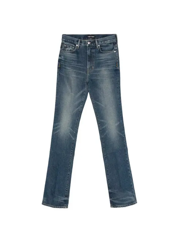 TOM FORD Lightened Effect Trousers - Blue