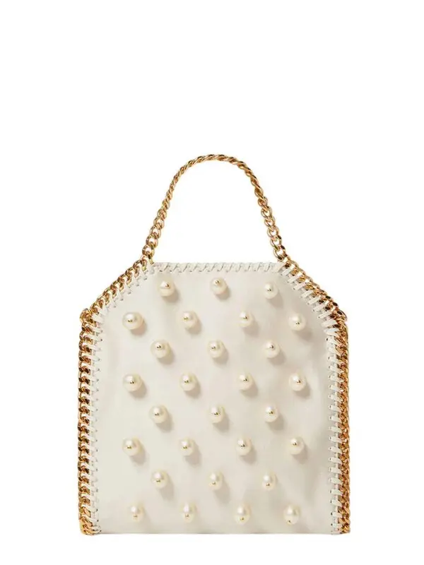 Stella McCartney Falabella Satin Shoulder Bag With Vegan Pearl Detail