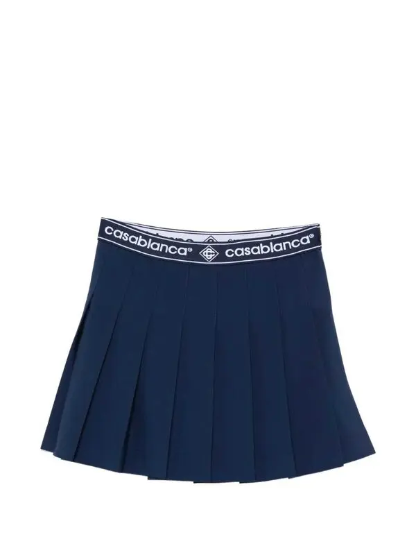 Casablanca Mini Skirt With Logo Band - Blue