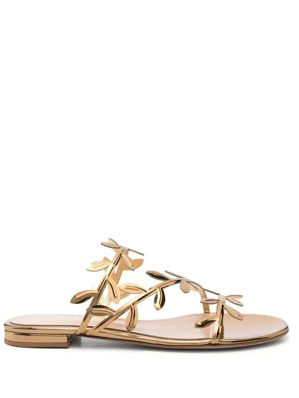 GIANVITO ROSSI Flavia Sandals With Flat Sole - Metallic