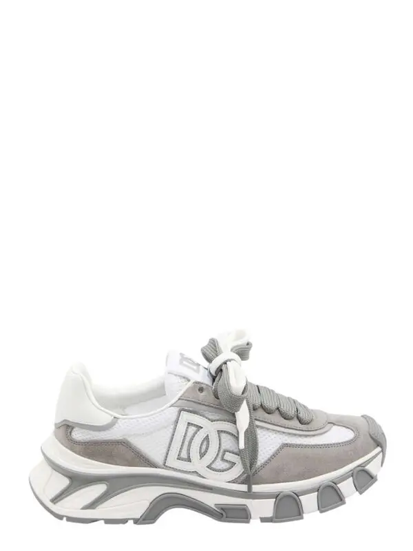 Dolce & Gabbana Nylon And Calfskin Sneakers With Dg Patch - Multi