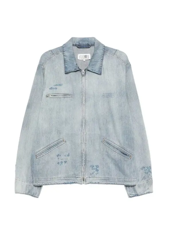 MAISON MARGIELA Denim Jacket With Number Motif - Blue