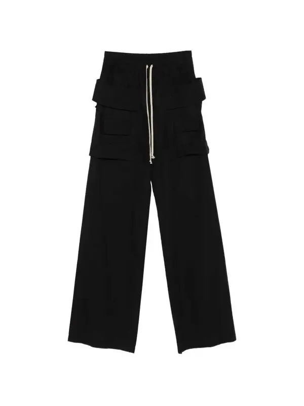 Rick Owens Cotton Drawstring Trousers - Black