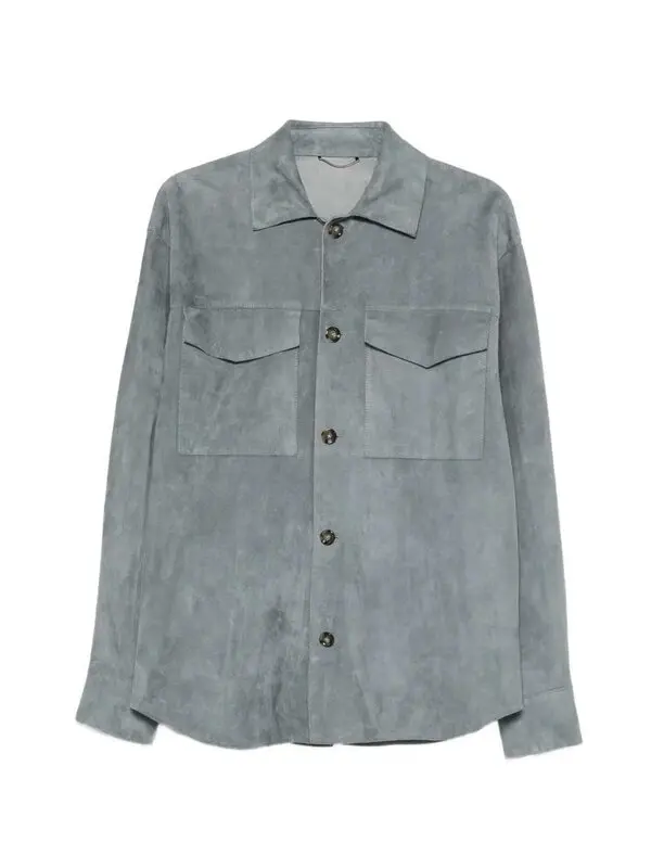 LARDINI Shirt With Pocket - Grey