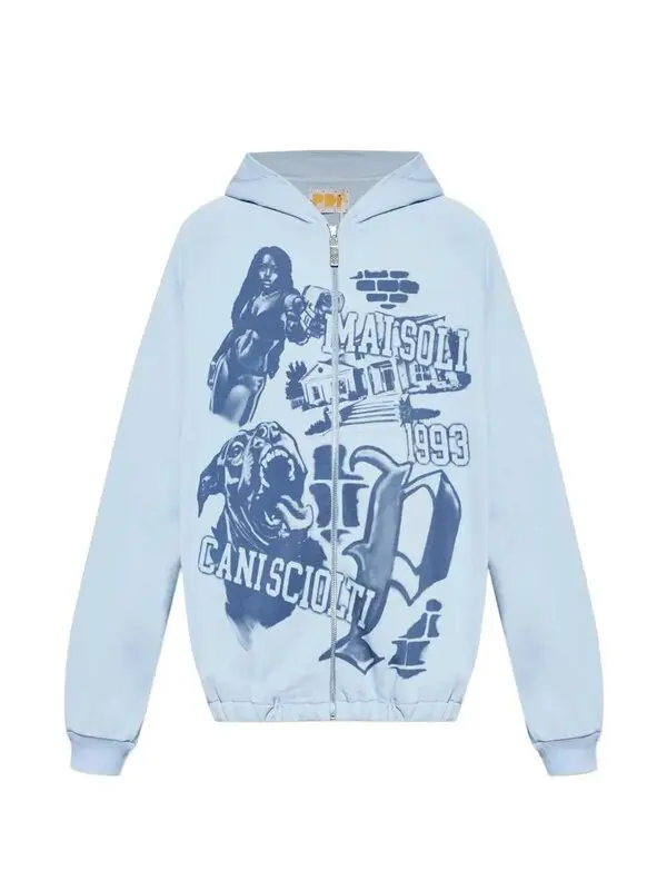 Gcds Printed Hoodie - Blue
