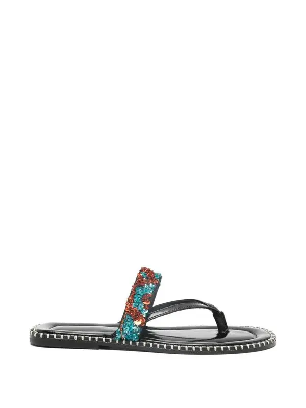 Dries Van Noten Sandals 00280-ws261-95 W. L.shoes Emb Q.0857 - Blue
