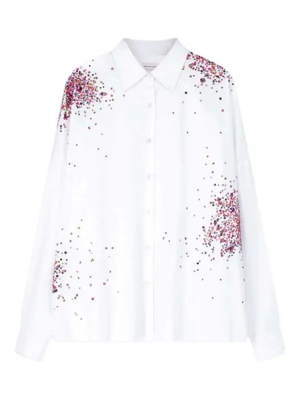 Dries Van Noten Embellished Cotton Shirt - White