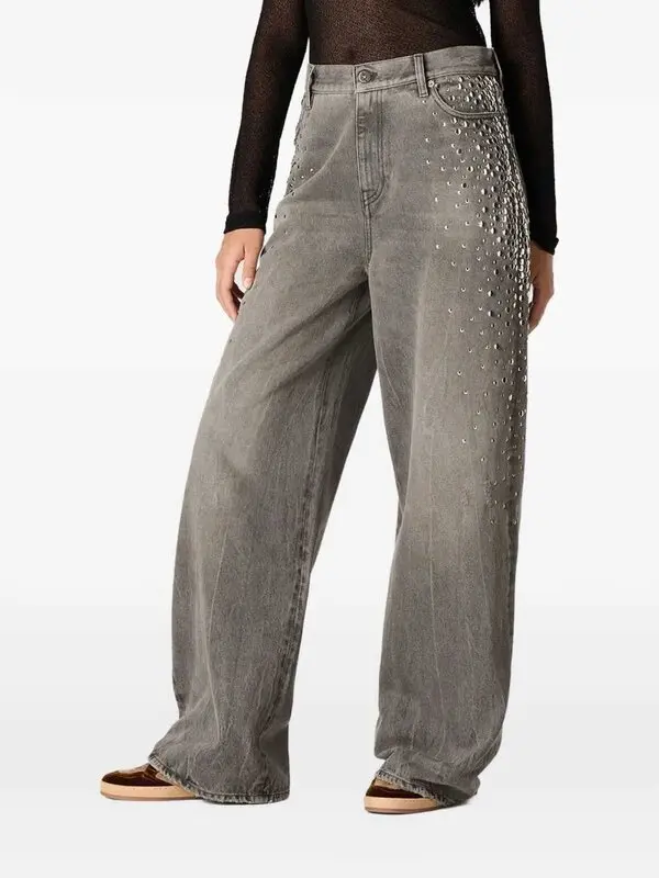 GOLDEN GOOSE Embellished Faded Denim Jeans