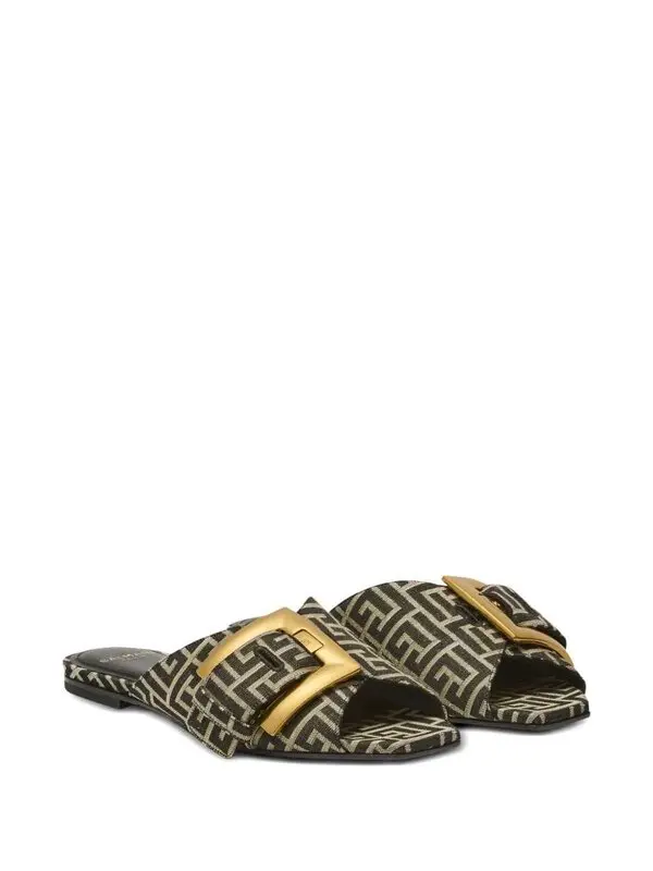 Balmain Anthem Monogrammed Sandals