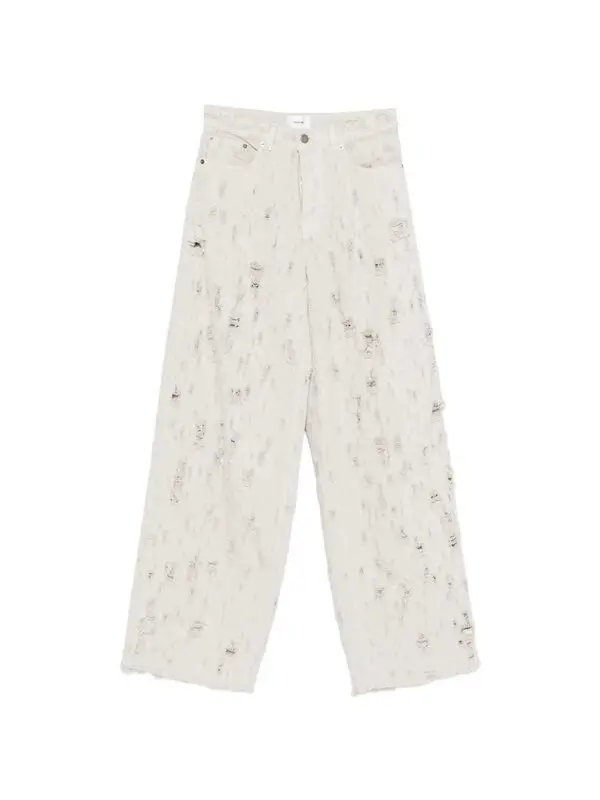 HAIKURE Distressed Wide Leg Jeans - Grey
