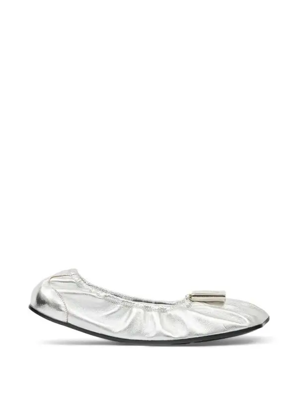 MAISON MARGIELA Ballet Flats With Charm Details - Metallic