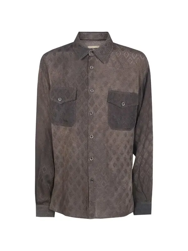 UMA WANG Diamond-patterned Button-down Shirt