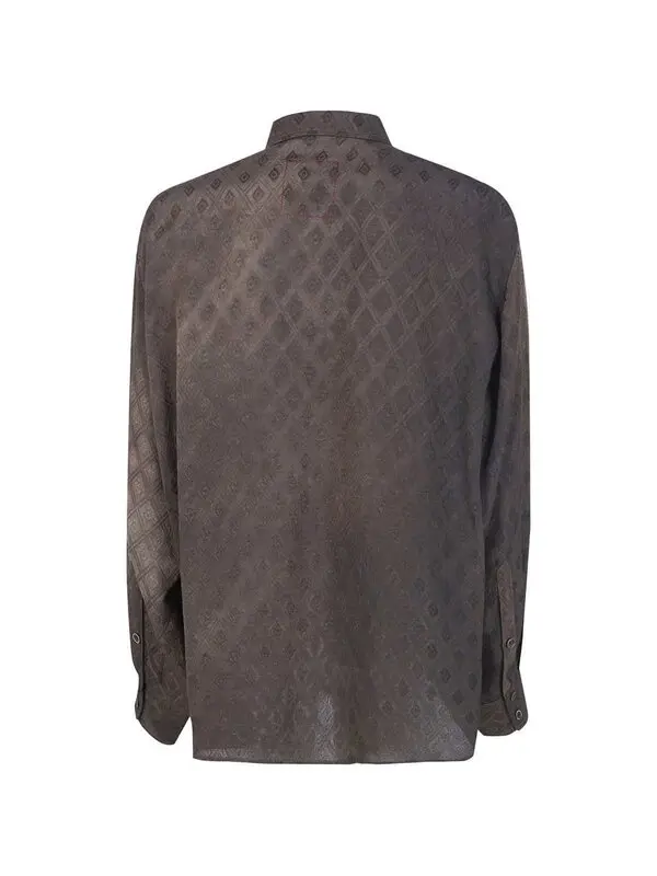 UMA WANG Diamond-patterned Button-down Shirt
