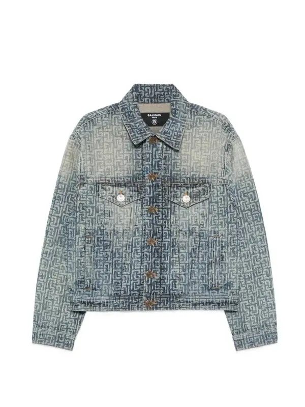 Balmain Monogrammed Denim Jacket